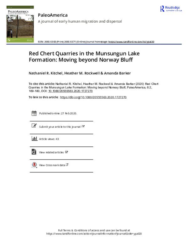 (PDF) Red Chert Quarries in the Munsungun Lake Formation: Moving beyond ...