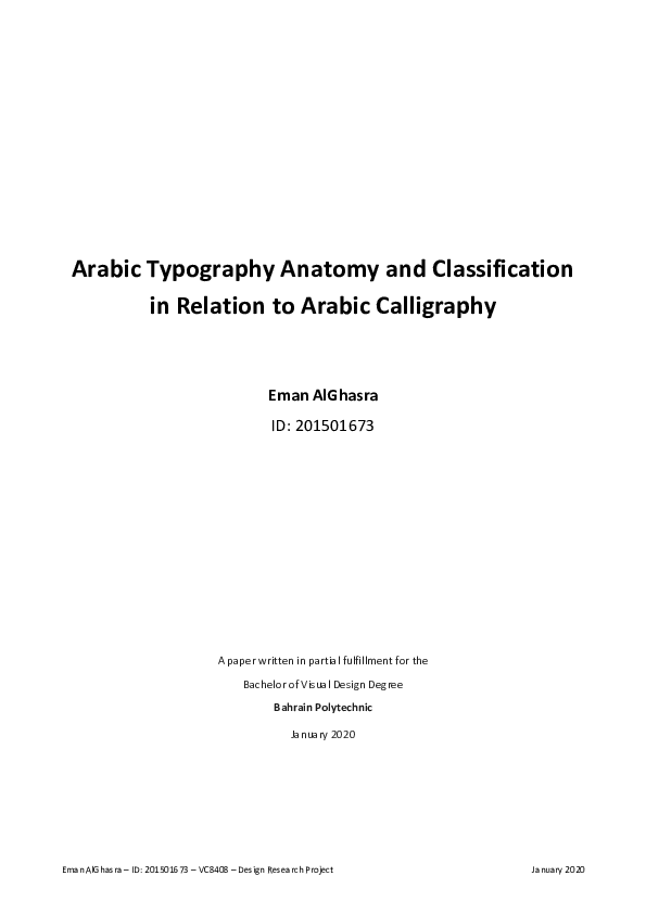 (PDF) Arabic Typography Anatomy and Classification in Relation to ...