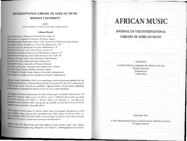 (PDF) Meter, Feel, and Phrasing in West African Bell Patterns: the ...