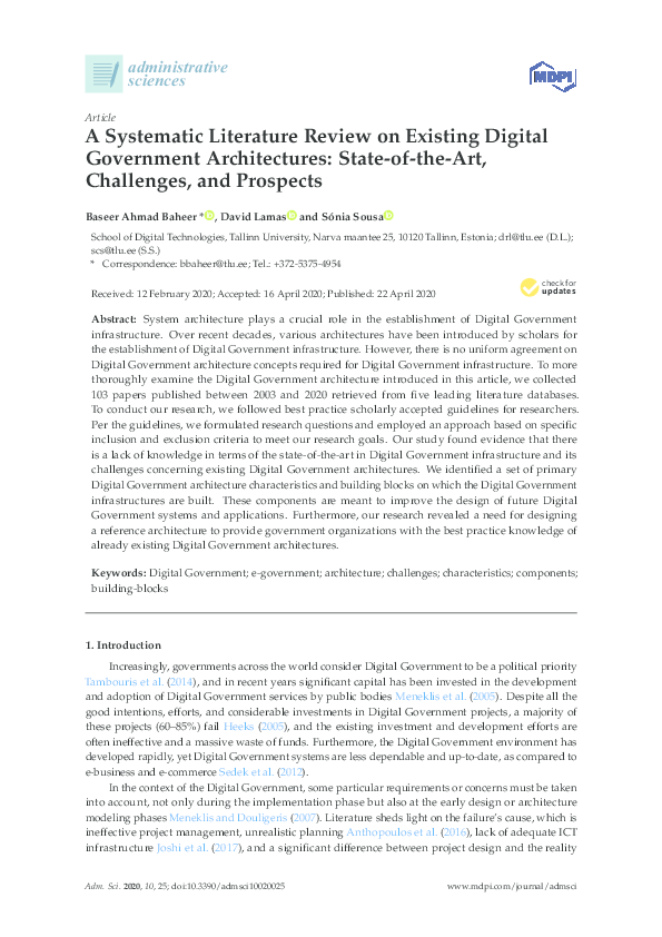 (PDF) A Systematic Literature Review on Existing Digital Government ...