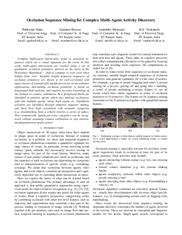 (PDF) Occlusion Sequence Mining for Complex Multi-Agent Activity Discovery