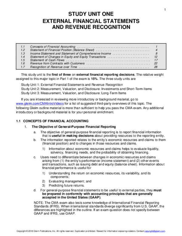 (PDF) CMA CMA1 SU1 Outline