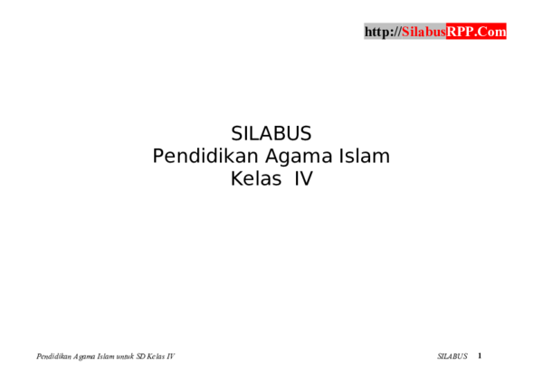 (DOC) Silabus pai kls 4 sd