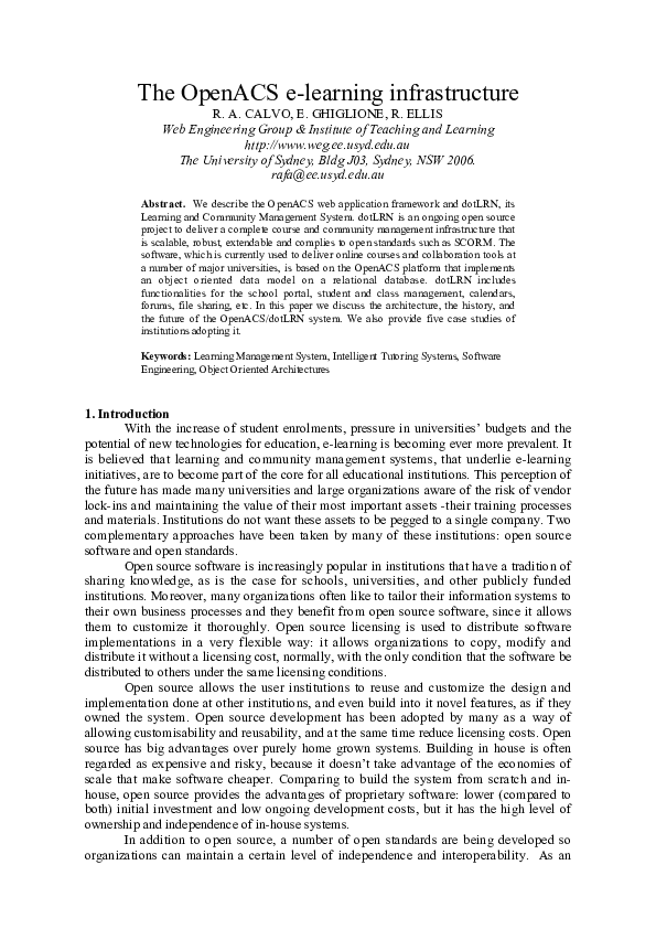 (PDF) The OpenACS e-learning infrastructure