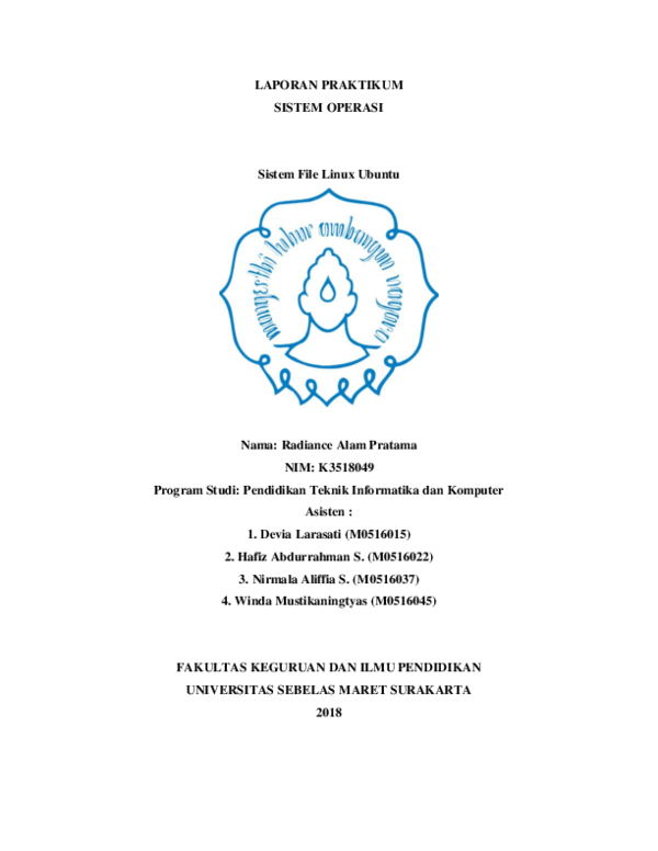 (PDF) LAPORAN PRAKTIKUM SISTEM OPERASI Sistem File Linux Ubuntu Nama: Radiance Alam Pratama NIM ...