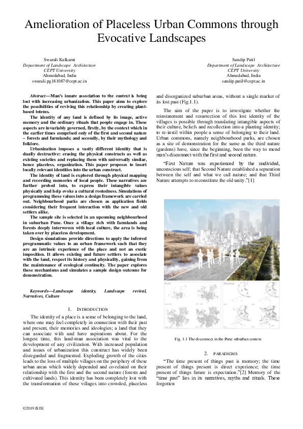 (PDF) Amelioration of Placeless Urban Commons through Evocative Landscapes