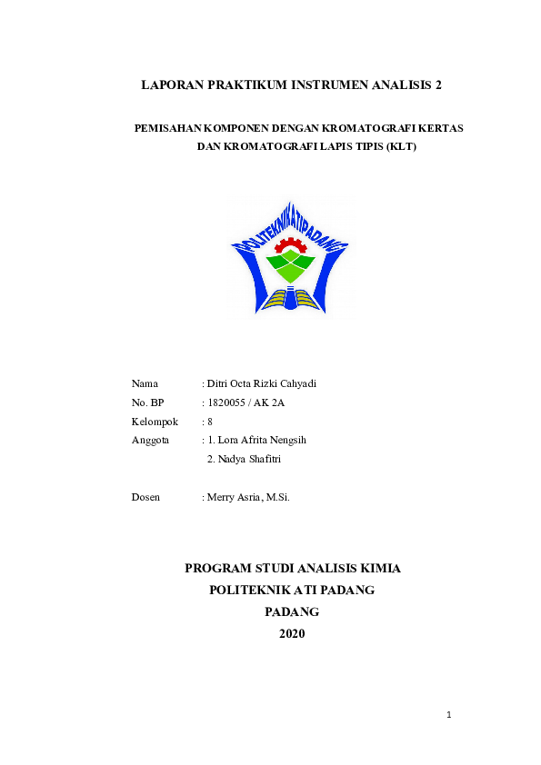 (DOC) LAPORAN PRAKTIKUM KK KLT