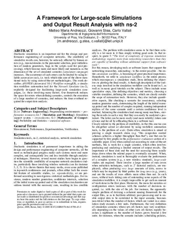 Pdf A Framework For Large Scale Simulations And Output Result