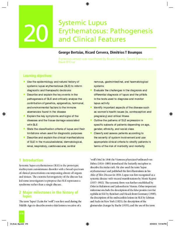 (PDF) PATOFISIOLOGI LUPUS Learning objectives: Use the epidemiology and ...