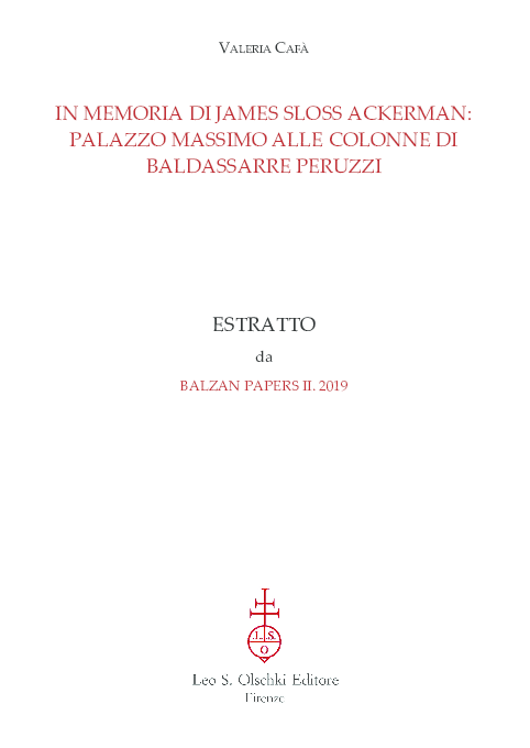 (PDF) 2019: In memoria di James Sloss Ackerman: Palazzo Massimo alle ...