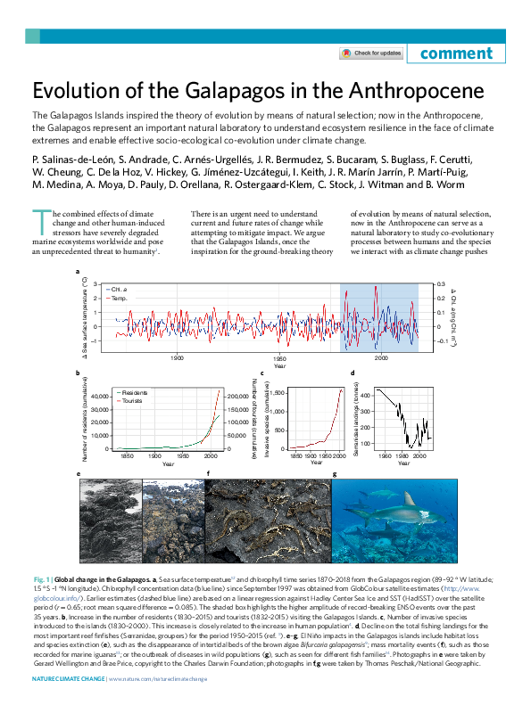 (PDF) Evolution of the Galapagos in the Anthropocene