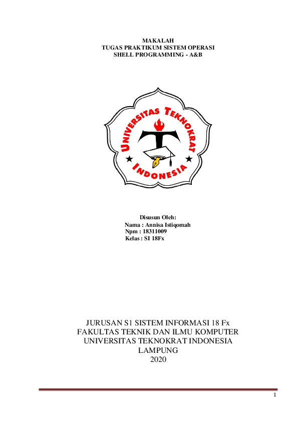 (PDF) SISTEM OPERASI MAKALAH SHELL PROGRAMMING