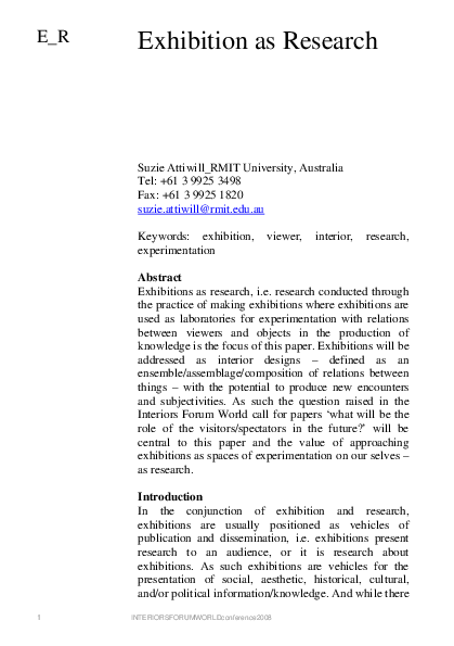 (PDF) Exhibition As Research