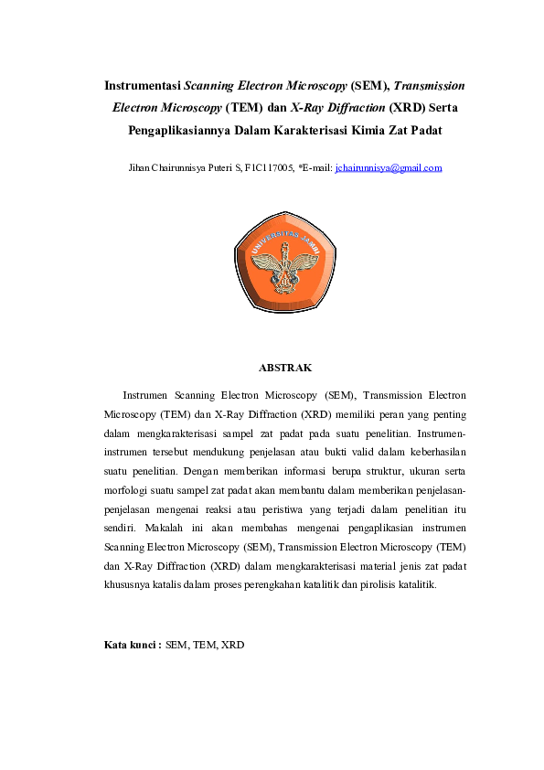 (DOC) Instrumentasi Scanning Electron Microscopy (SEM), Transmission ...