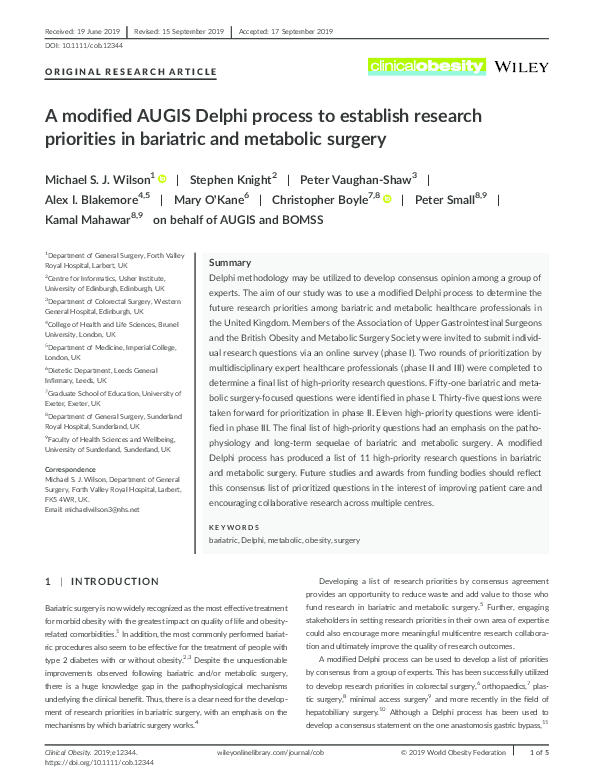 (PDF) A modified AUGIS Delphi process to establish research priorities ...