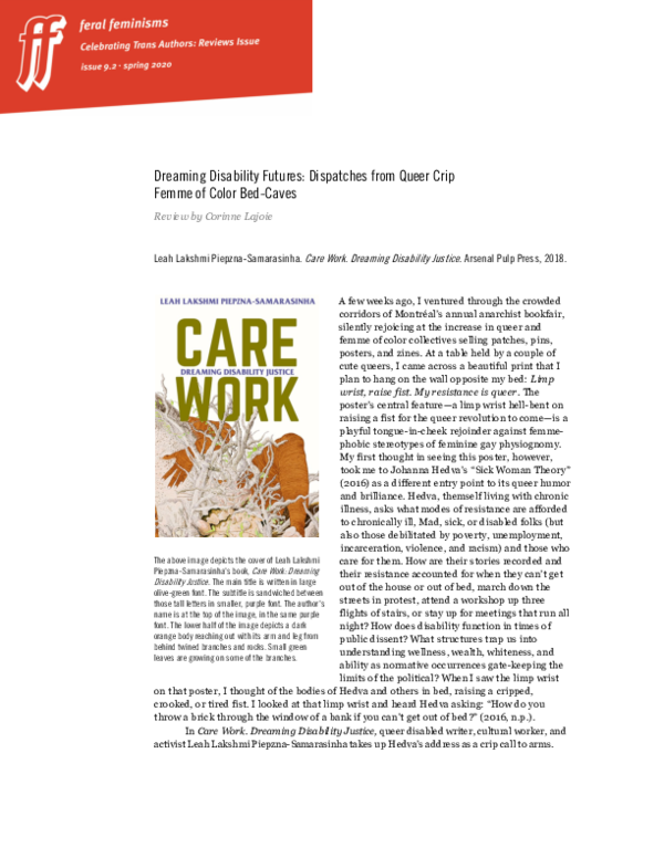 (PDF) Care Work: Dreaming Disability Justice (2019)