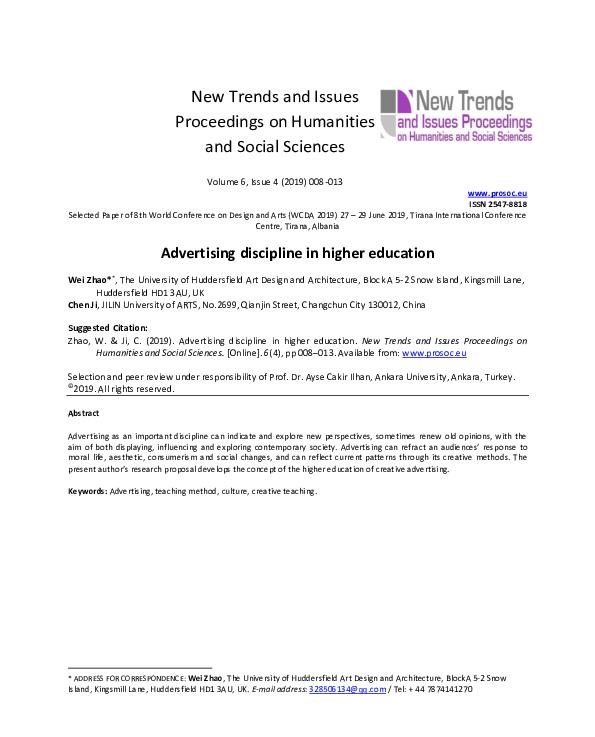 (PDF) Advertising discipline in higher education