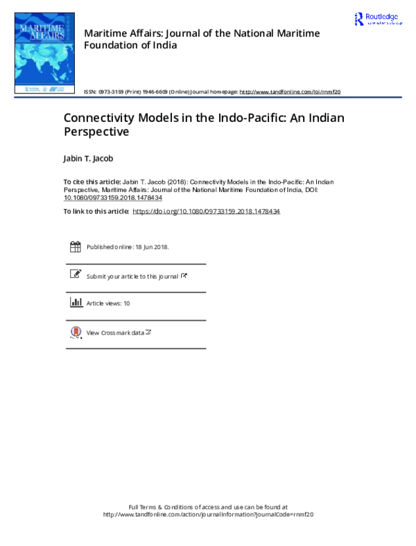 (PDF) Connectivity Models in the Indo-Pacific: An Indian Perspective