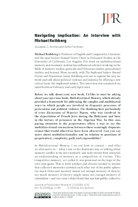 (PDF) Navigating Implication: An Interview with Michael Rothberg