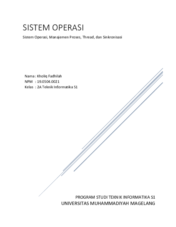 (PDF) Sistem Operasi, Manajemen Proses, Thread, dan Sinkronisasi