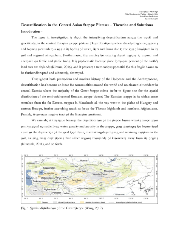 (PDF) Desertification in the Central Asian Steppe Plateau -Theories and Solutions