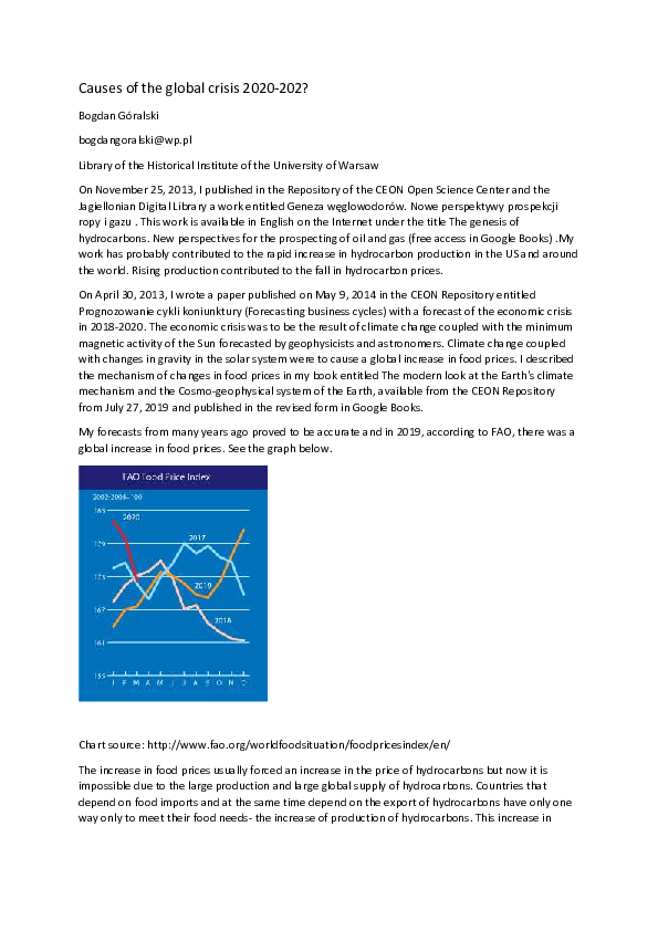 (PDF) Causes of the global crisis