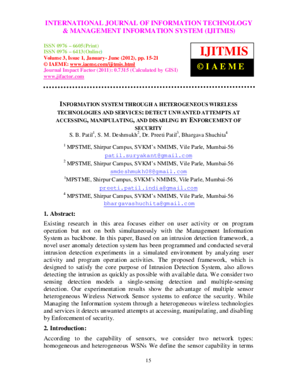 Pdf Information System Through A Heterogeneous Wireless Technologies