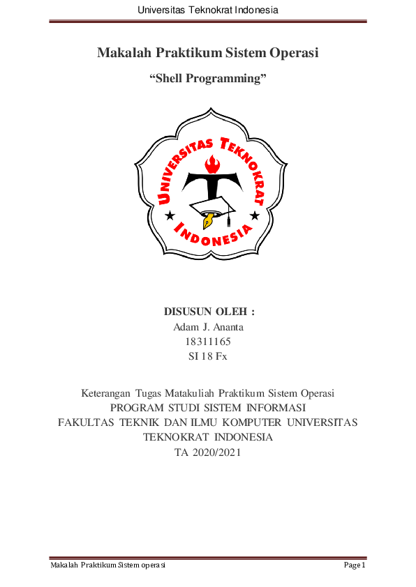 (PDF) Makalah Shell Programming A&B - Pratikum Sistem Operasi