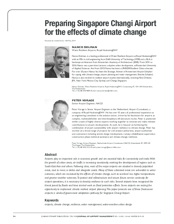 (PDF) Preparing Singapore Changi Airport for the effects of climate change