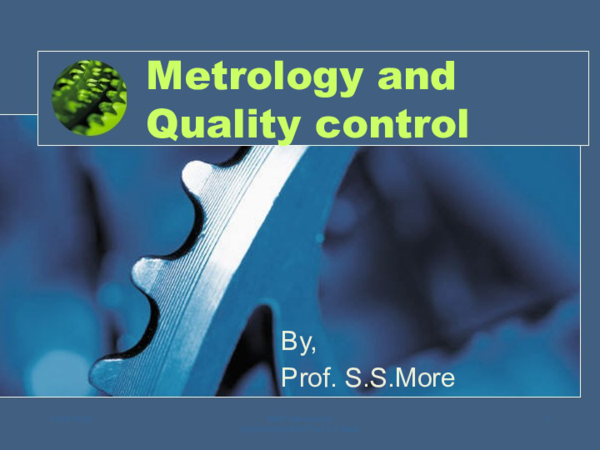(PPT) Principles of Metrology