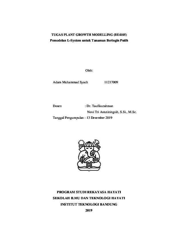 (PDF) TUGAS II PLANT GROWTH MODELLING (REKAYASA HAYATI)