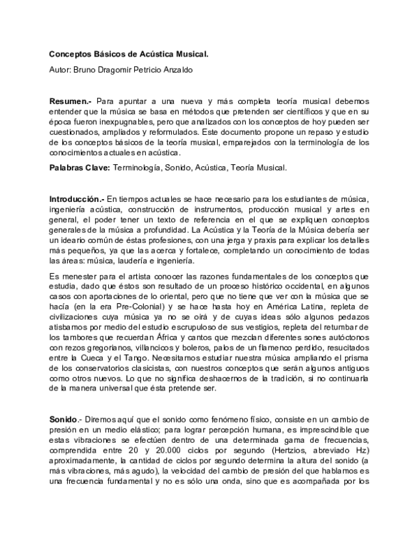 (DOC) Conceptos Básicos de Acústica Musical
