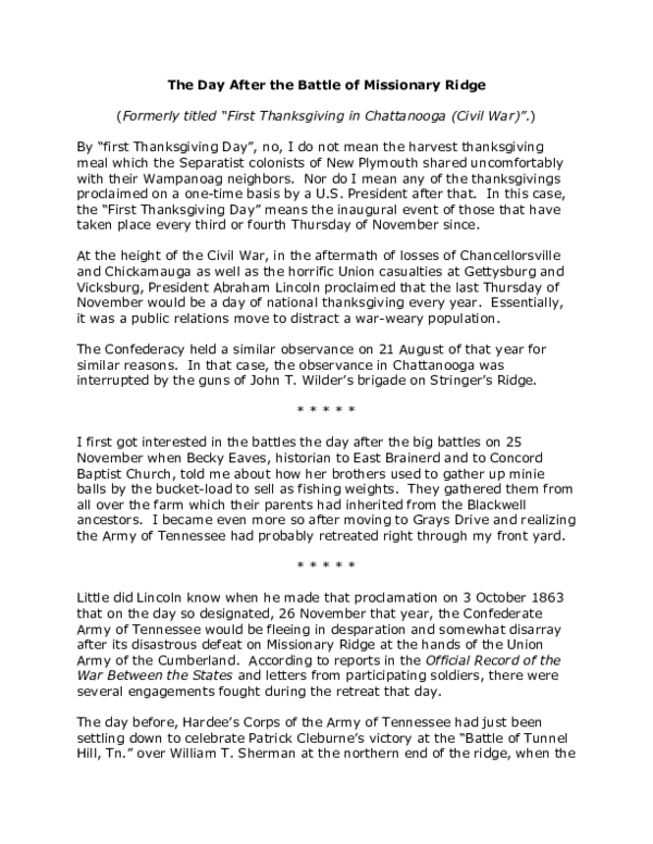 (PDF) The Day After the Battle of Missionary Ridge
