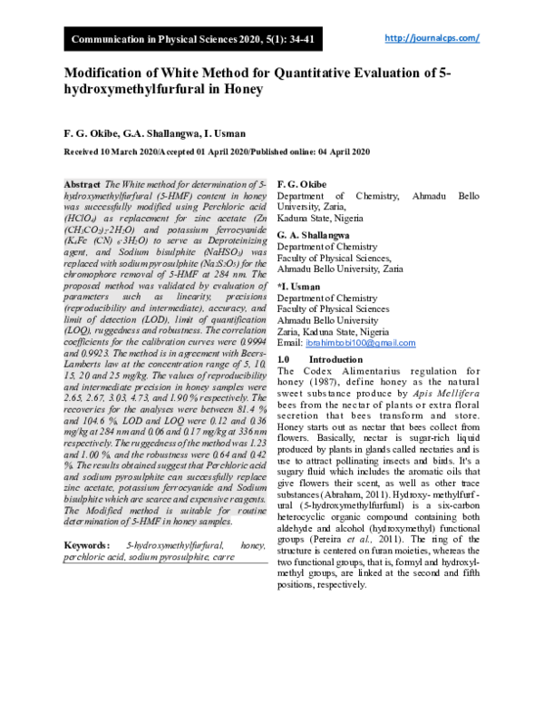 (PDF) Modification of White Method for Quantitative Evaluation of 5 ...