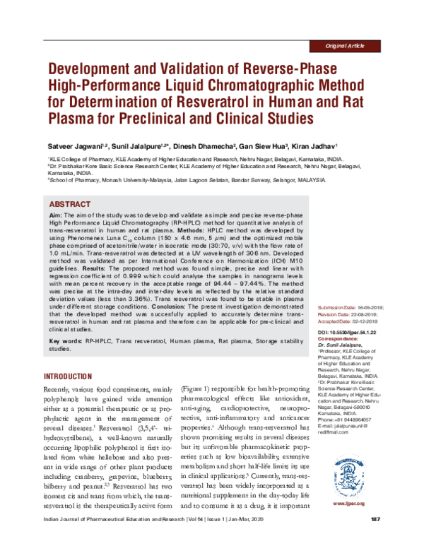 (PDF) Development and Validation of Reverse-Phase High-Performance Liquid Chromatographic Method ...