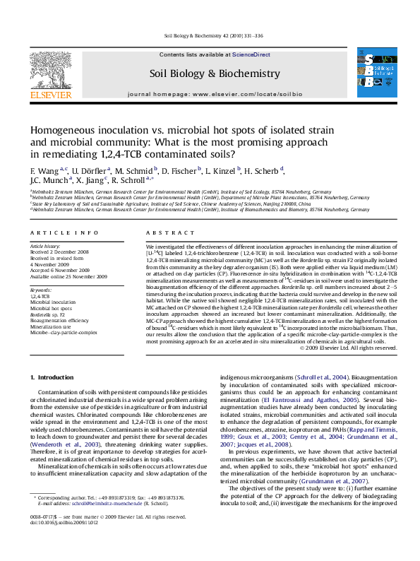 (PDF) Homogeneous inoculation vs. microbial hot spots of isolated ...
