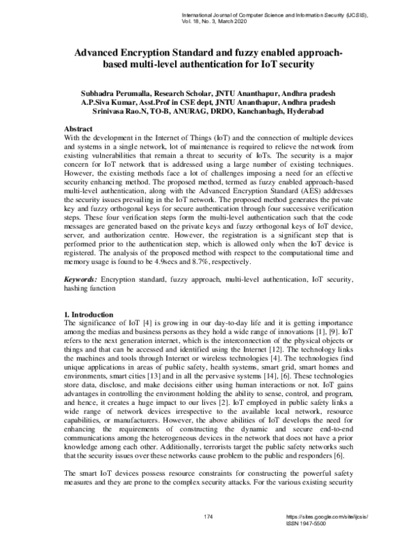 Pdf Advanced Encryption Standard And Fuzzy Enabled Approach Based