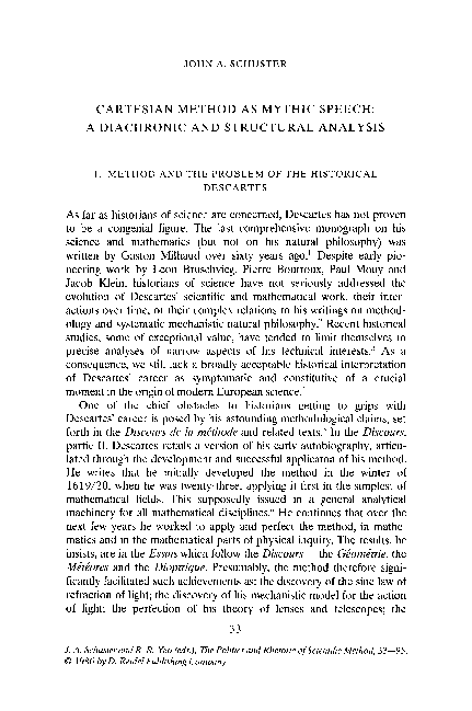 (PDF) CARTESIAN METHOD AS MYTHIC SPEECH: A DIACHRONIC AND STRUCTURAL ...
