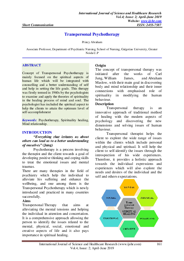 (PDF) Transpersonal Psychotherapy
