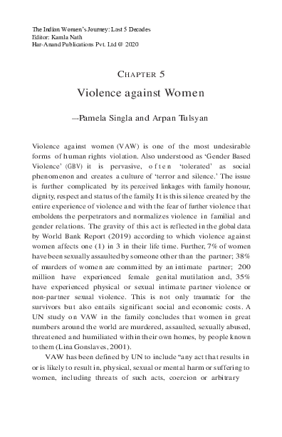 (PDF) Violence Against Women