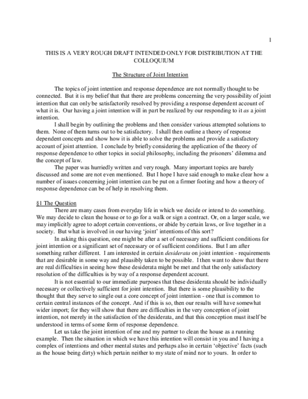 (PDF) The Structure of Joint Intention