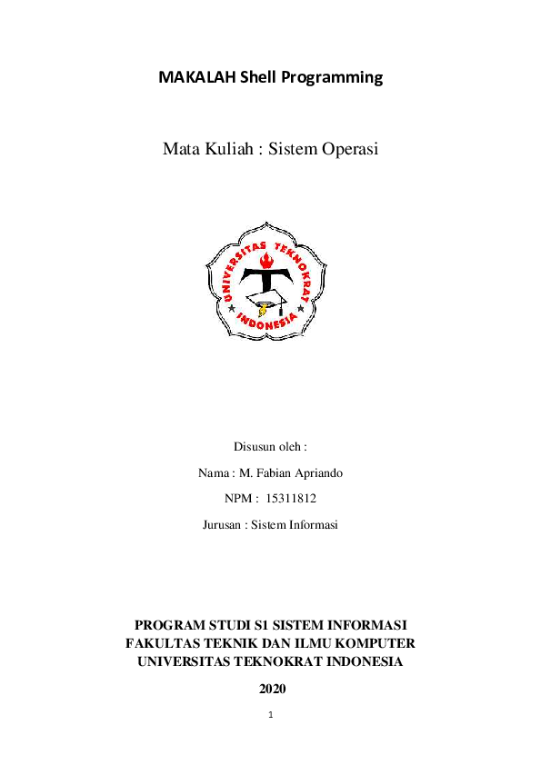 (PDF) MAKALAH Shell Programming