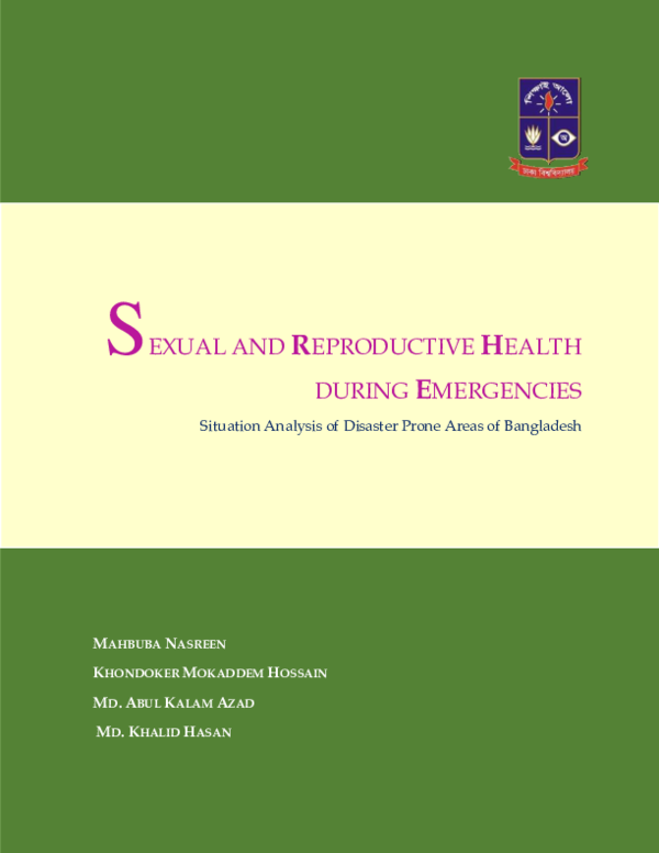 (PDF) Sexual and Reproductive Health during Emergencies: Situation ...