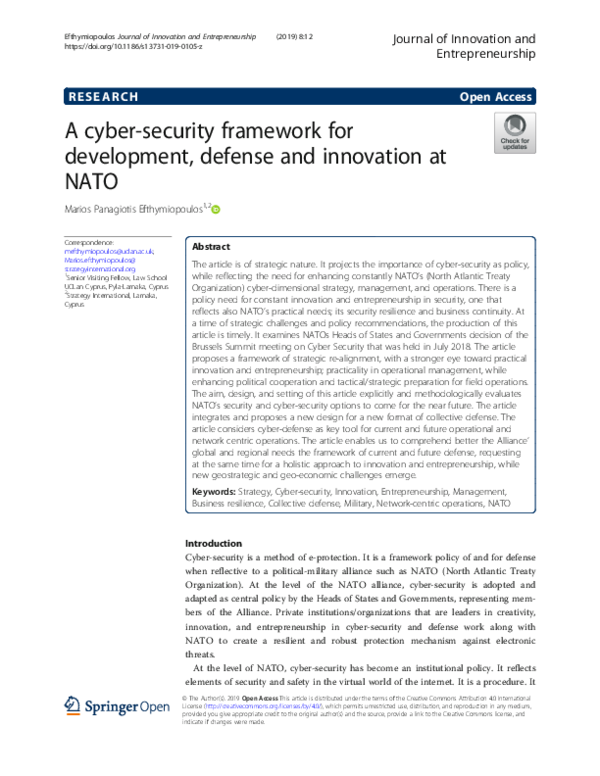 (PDF) A cyber-security framework for development, defense and ...