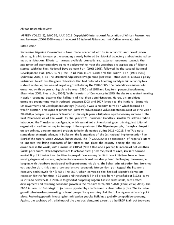 (DOC) African Research Review Topic