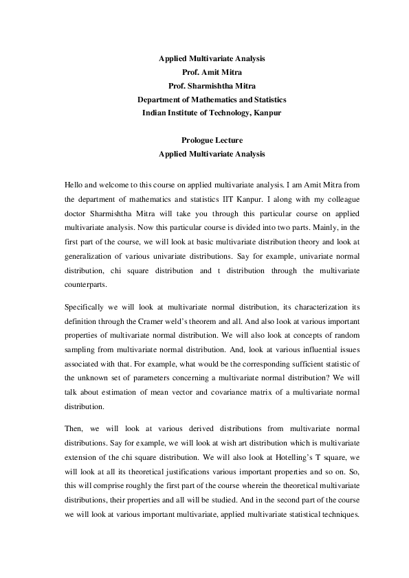 (PDF) Applied Multivariate Analysis