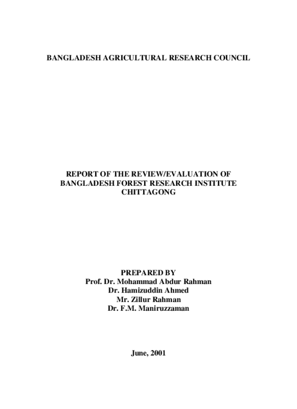 (PDF) BANGLADESH AGRICULTURAL RESEARCH COUNCIL REPORT OF THE REVIEW ...