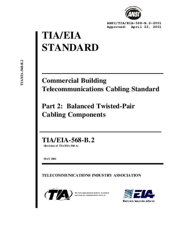 (PDF) TIA EIA 568 B.2 COMMERCIAL BUILDING TELECOM CABLING STANDARD.