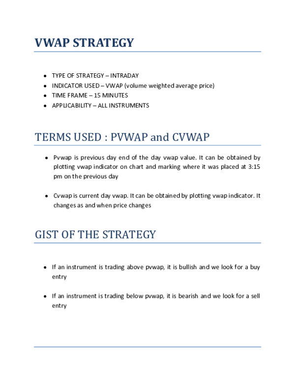 (PDF) VWAP STRATEGY