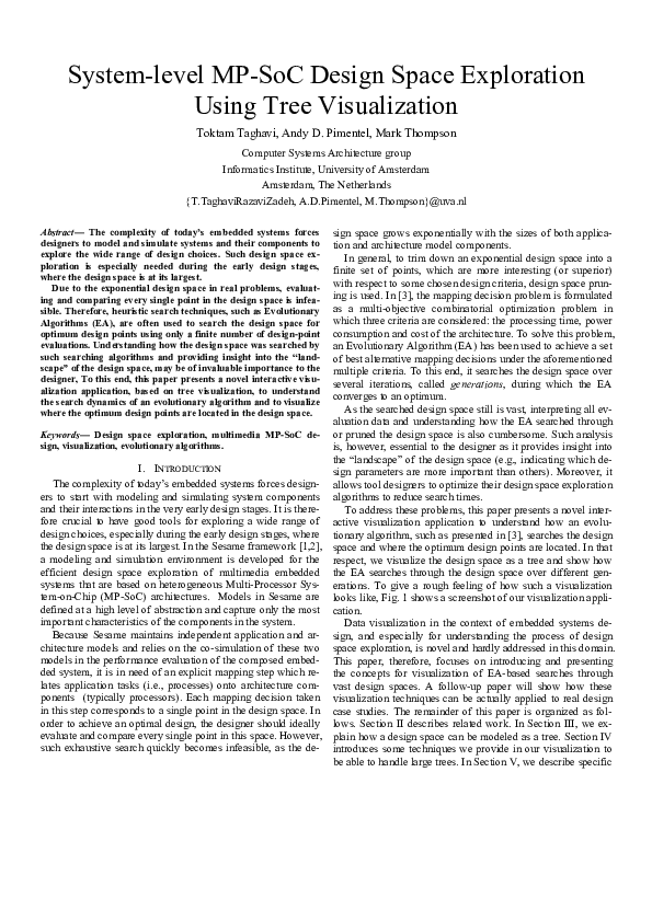(PDF) System-level MP-SoC design space exploration using tree visualization